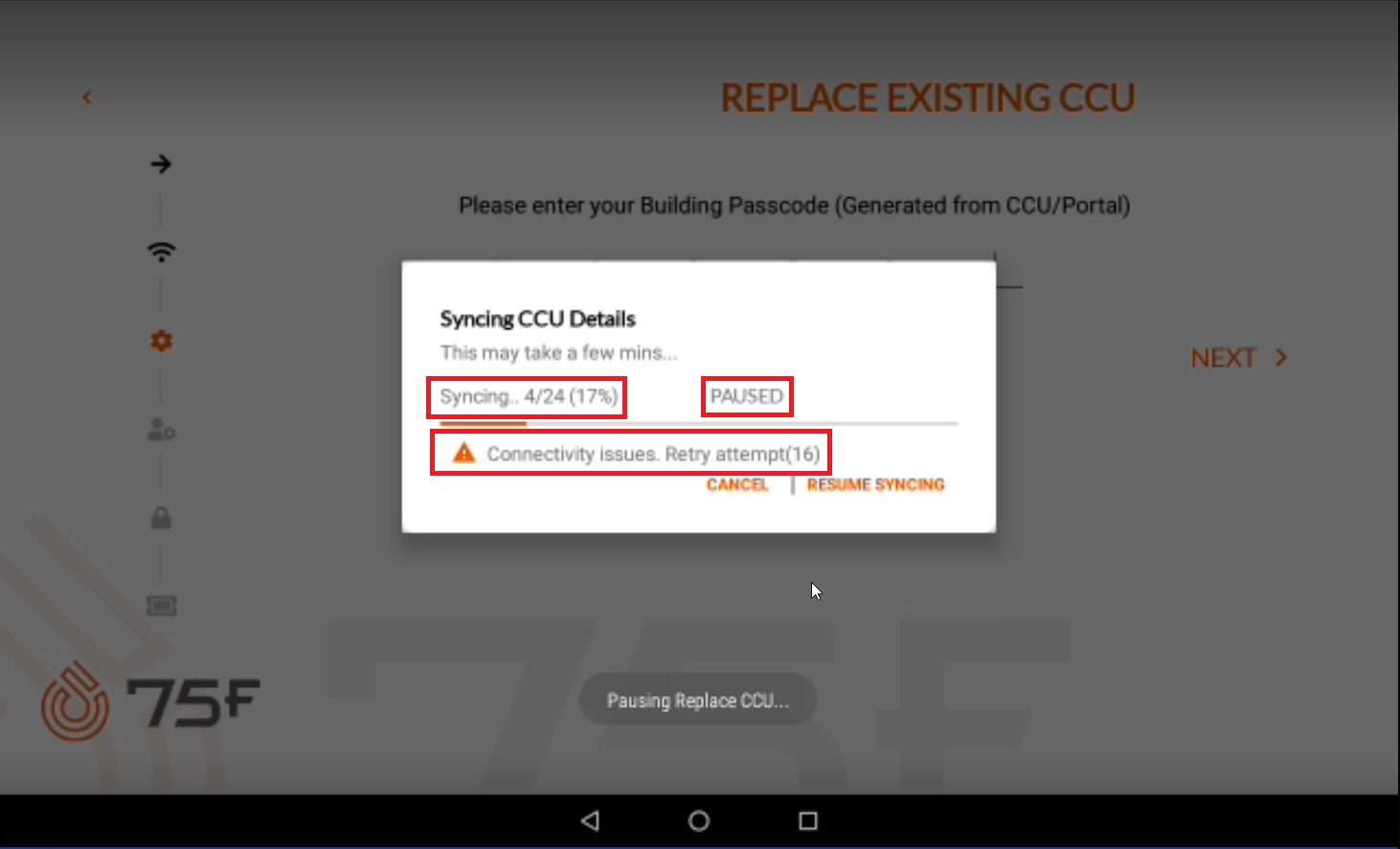 Replace an Existing CCU – 75F Home