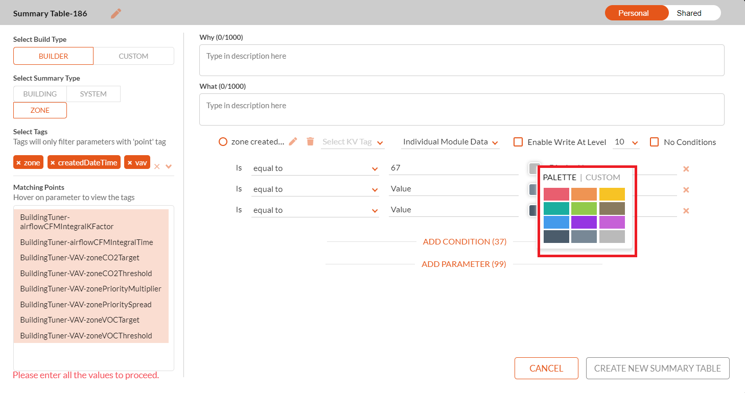 Summary Table - Common Framework – 75F Renatus