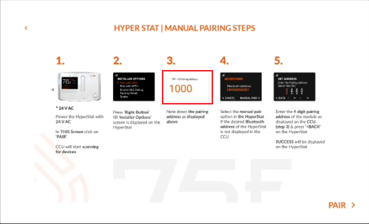 Alternate/Manual Pairing for HyperStat – 75F Home