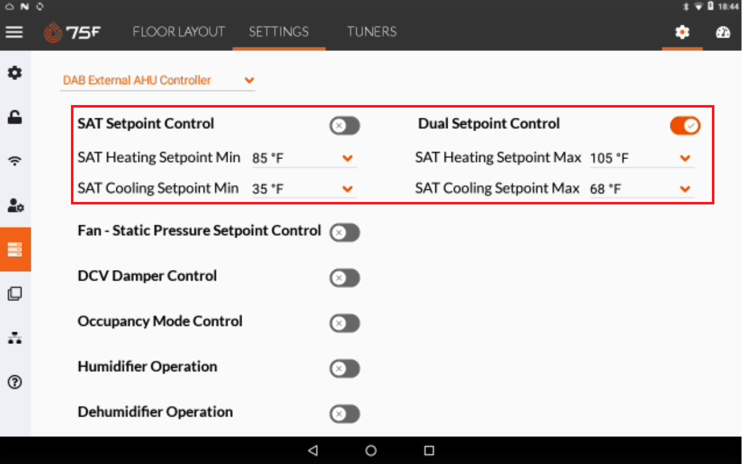 DAB External AHU Controller – 75F Home