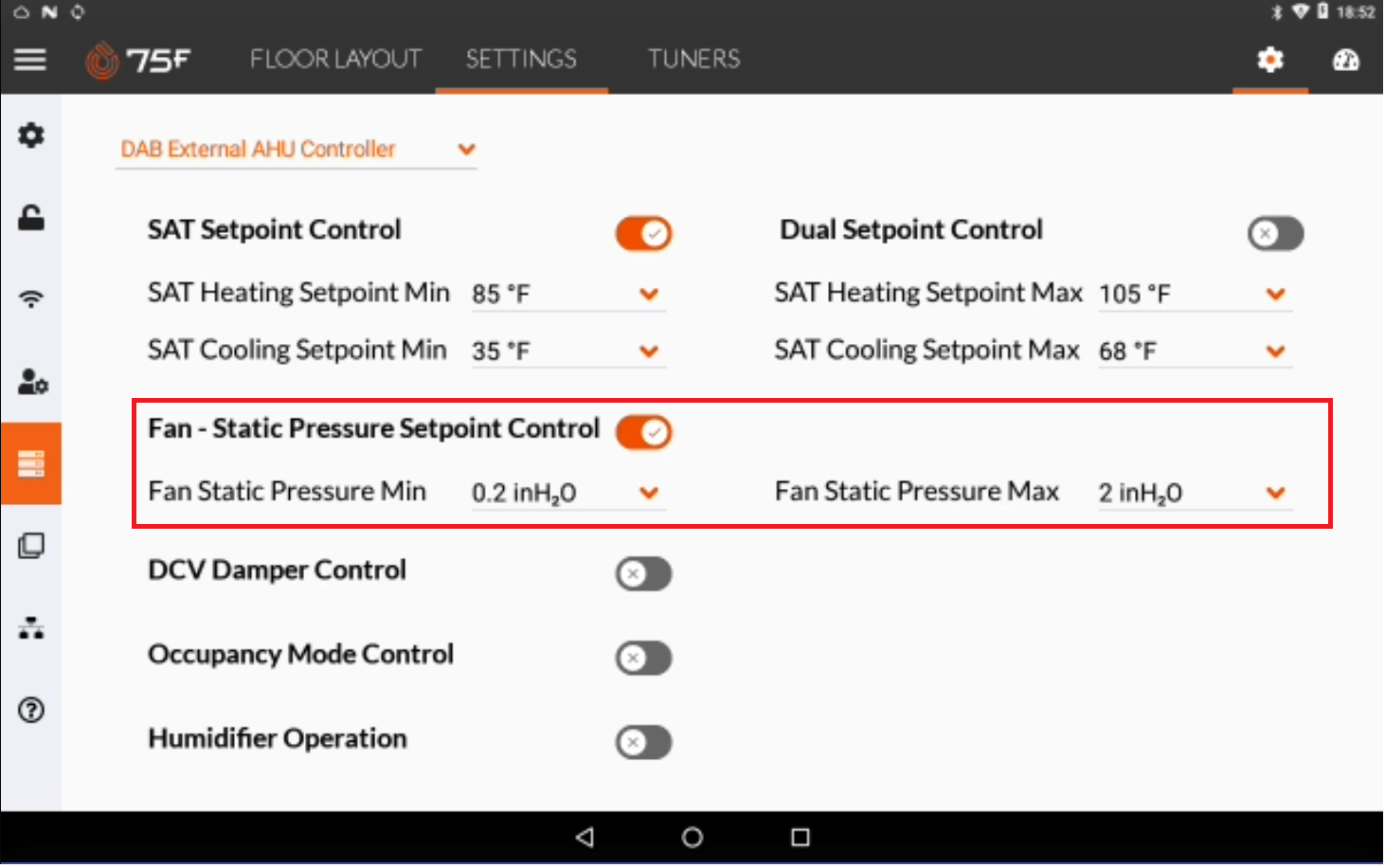 DAB External AHU Controller – 75F Home
