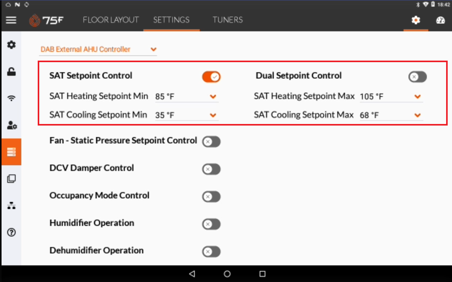 DAB External AHU Controller – 75F Home