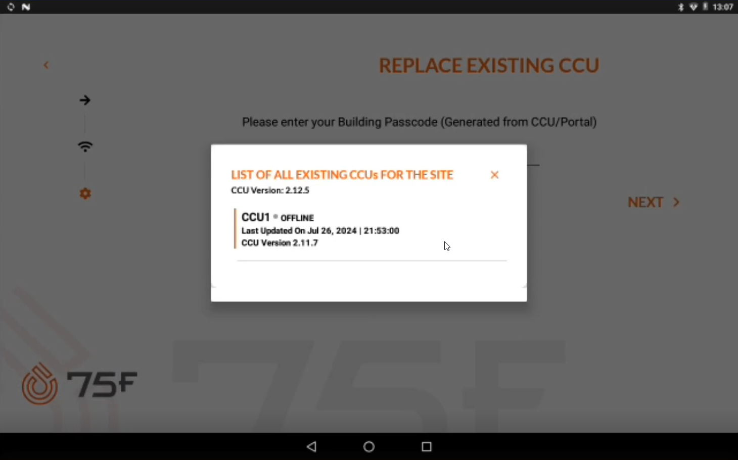 Replace an Existing CCU – 75F Home