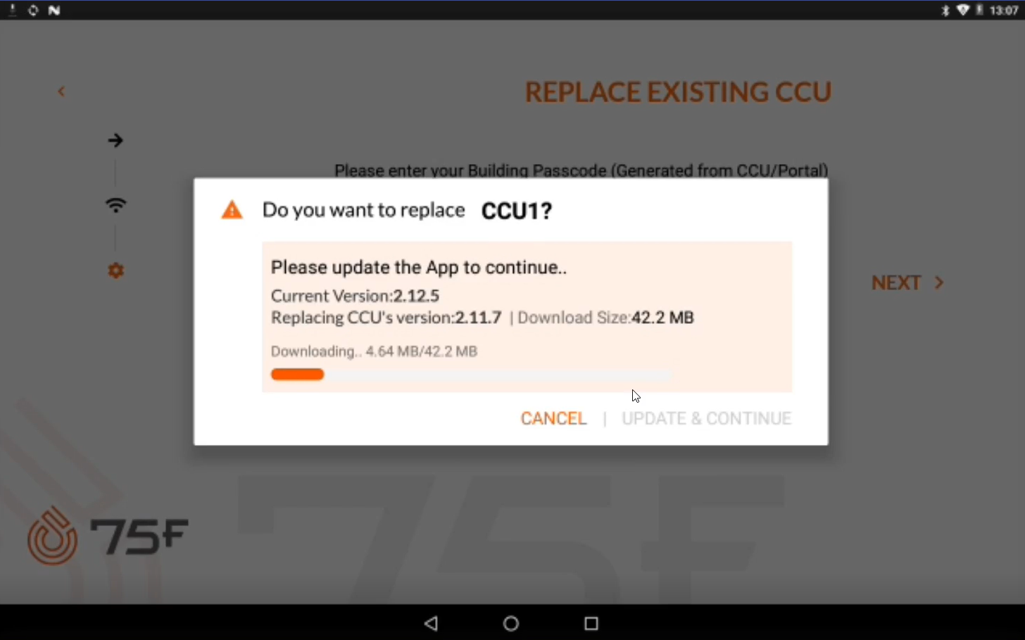 Replace an Existing CCU – 75F Home