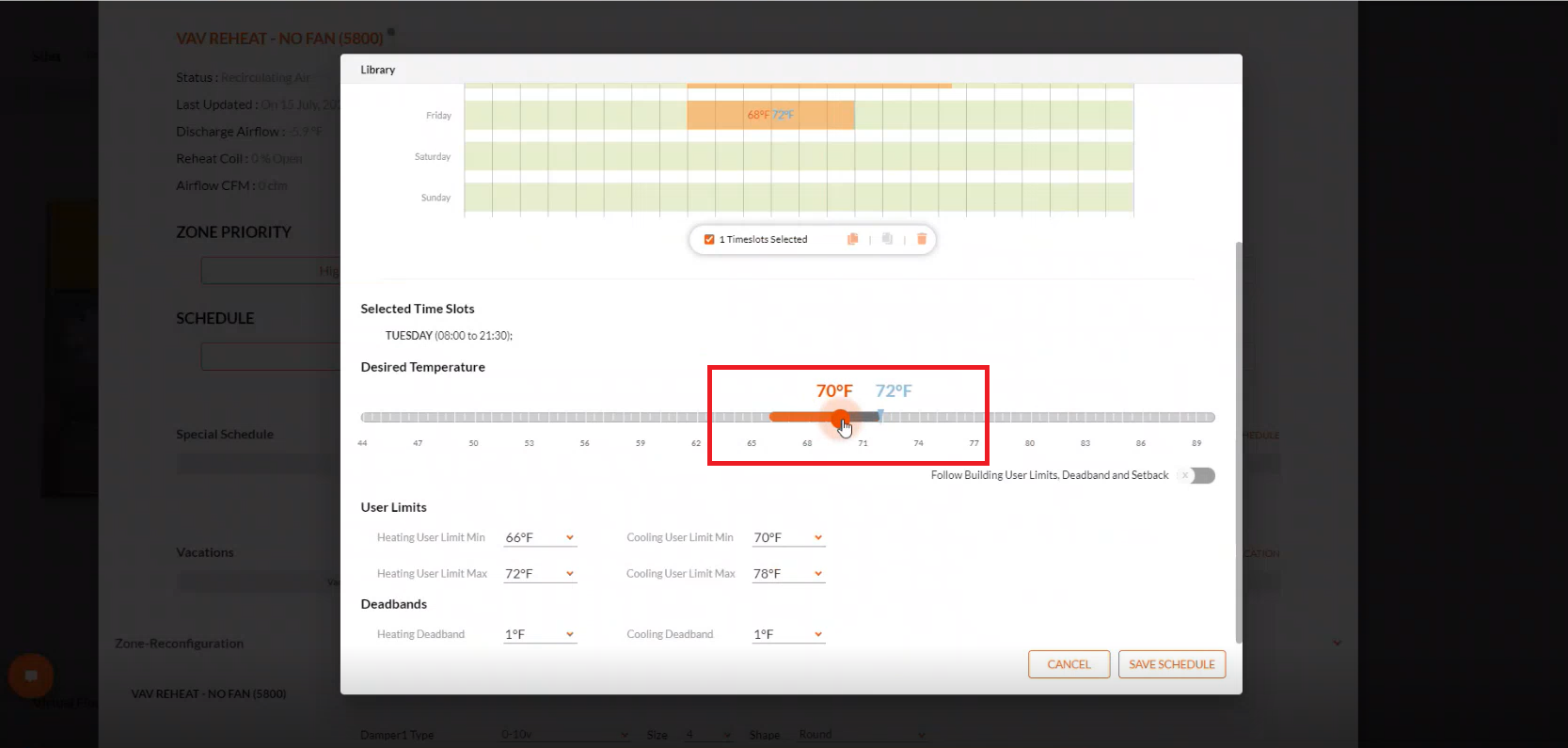 Temperature Modes - HyperStat/ HyperStat Split Connected to CCU – 75F Home