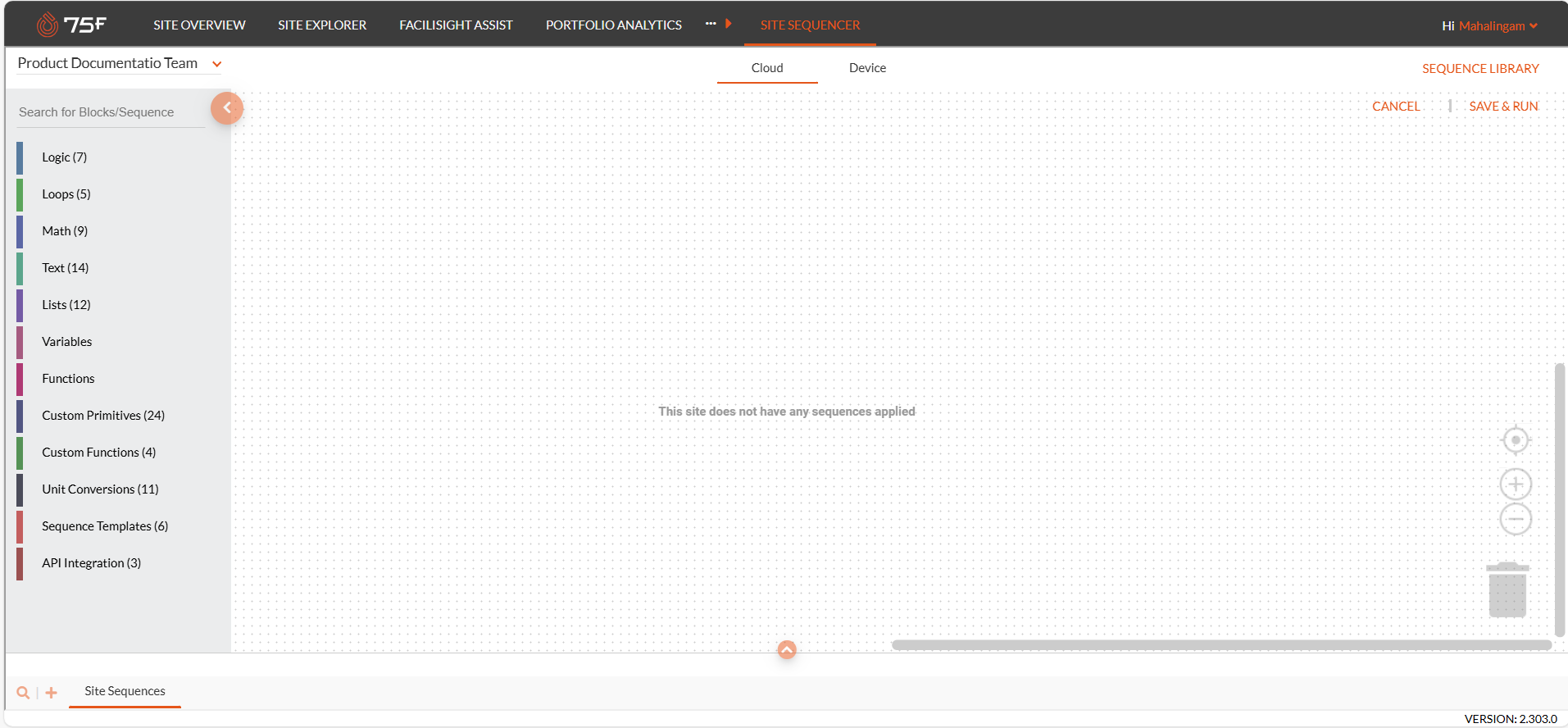 Sequences on CCU – 75F Home