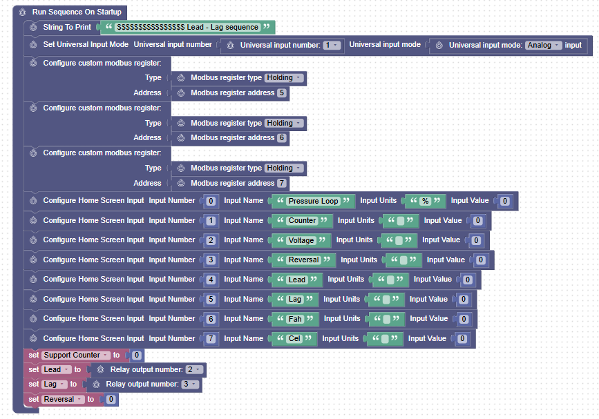 Sequences on CCU – 75F Home