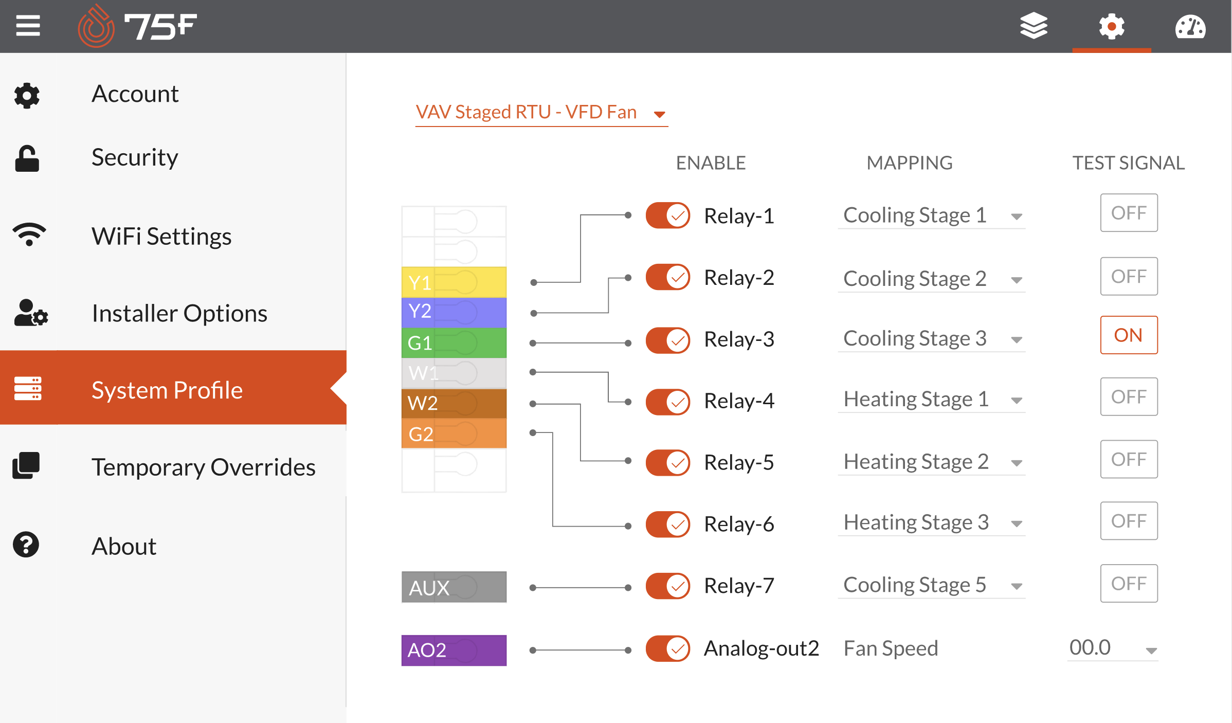 VAV Staged RTU w/ VFD Fan – 75F Renatus
