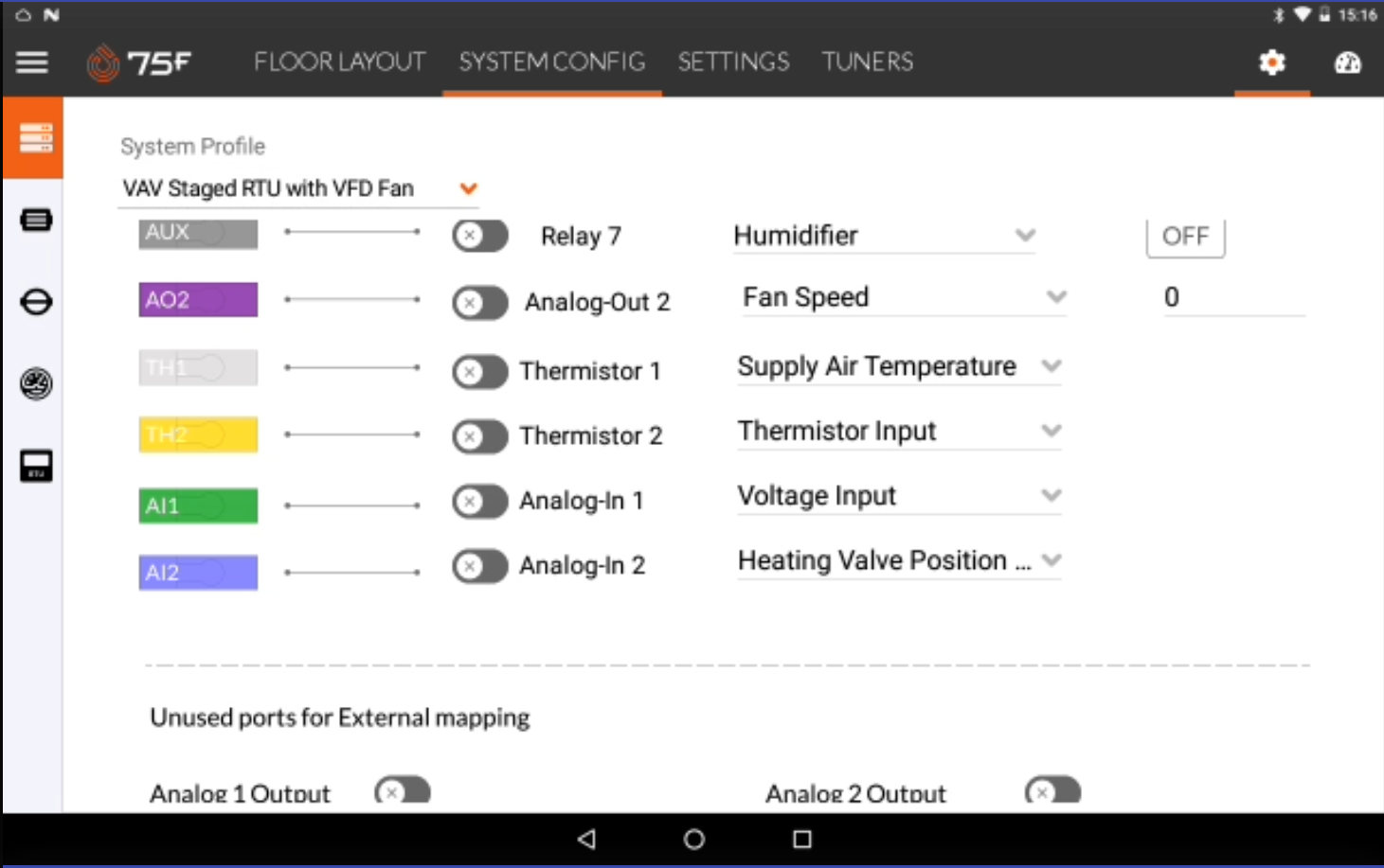 VAV Staged RTU w/ VFD Fan – 75F Home