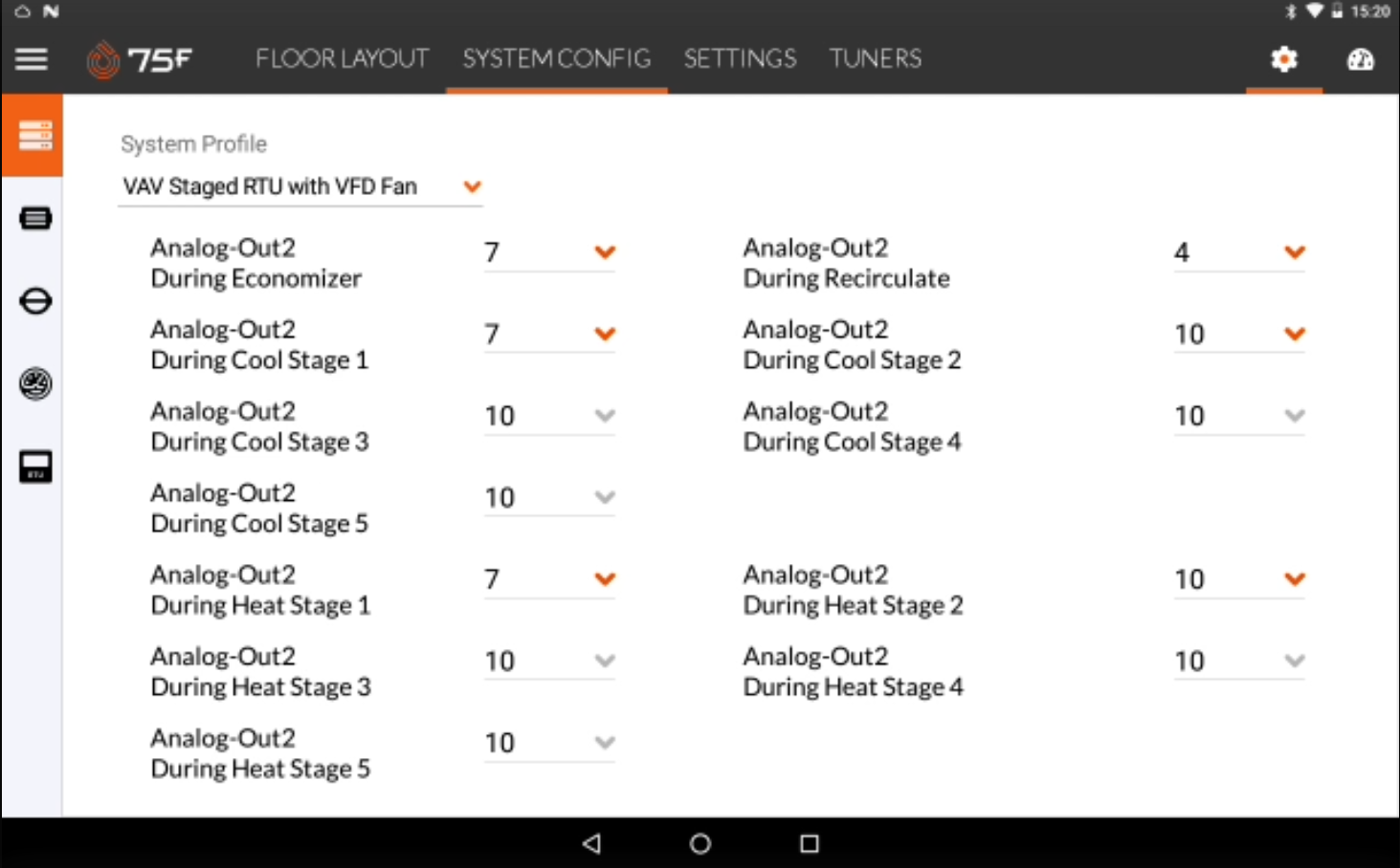 VAV Staged RTU w/ VFD Fan – 75F Home