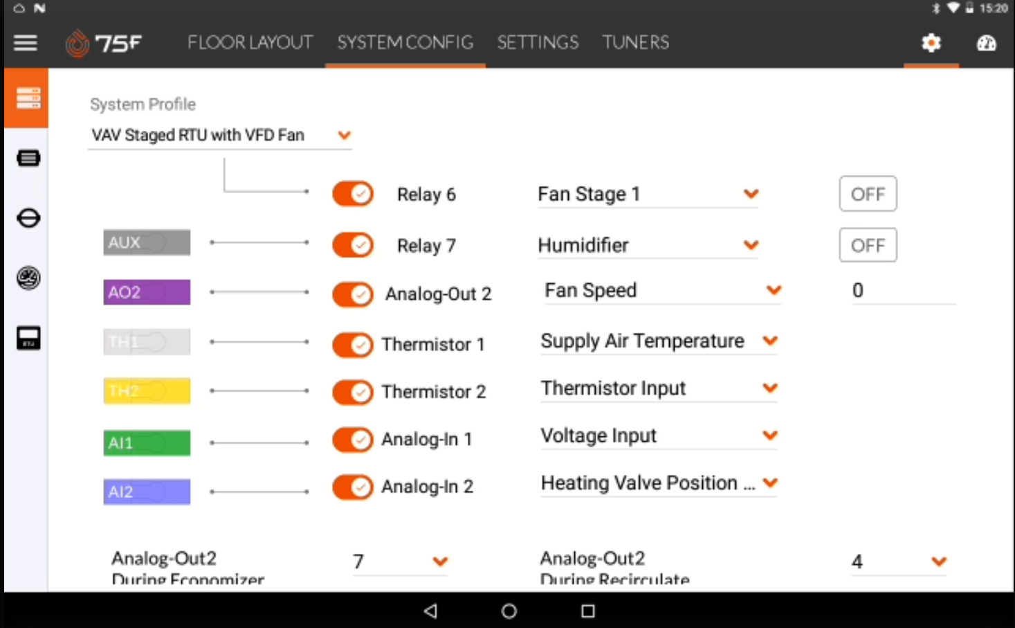 VAV Staged RTU w/ VFD Fan – 75F Home