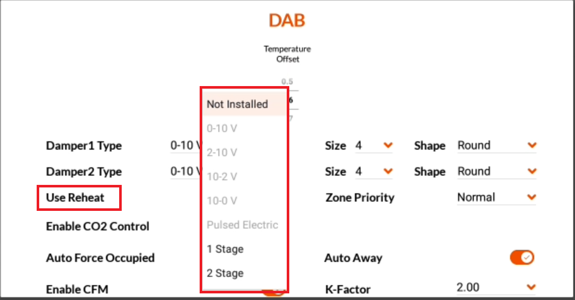 Reheat for DAB Terminal Profile – 75F Home